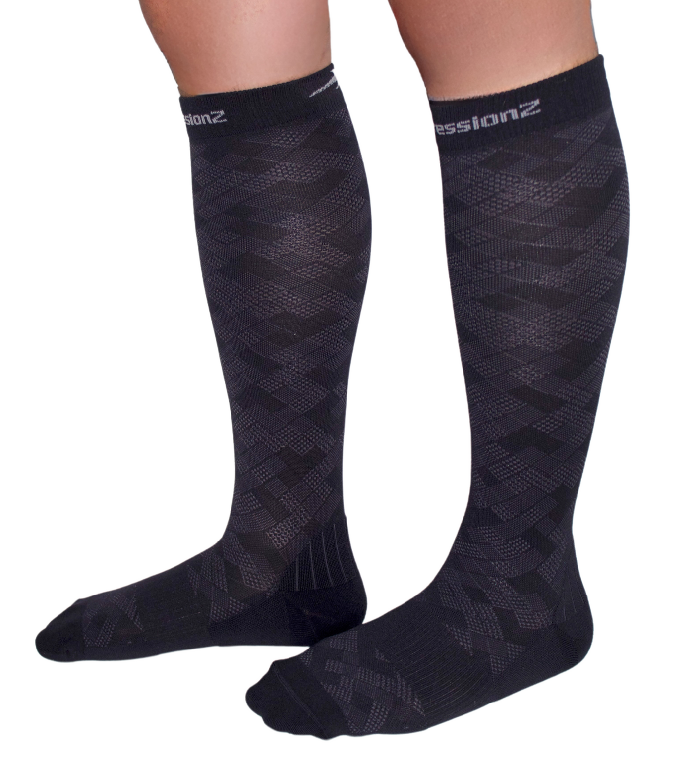 Compression Socks (20-30 mmHg) - Checkered Black